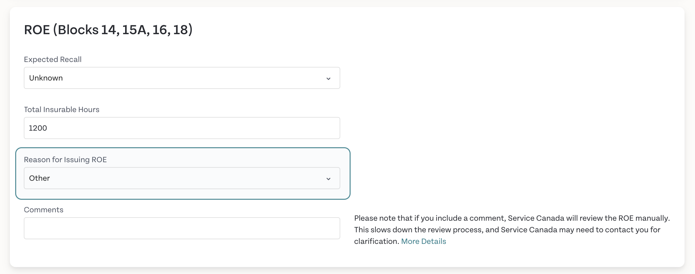 Choosing An ROE Reason Code Humi Help Centre