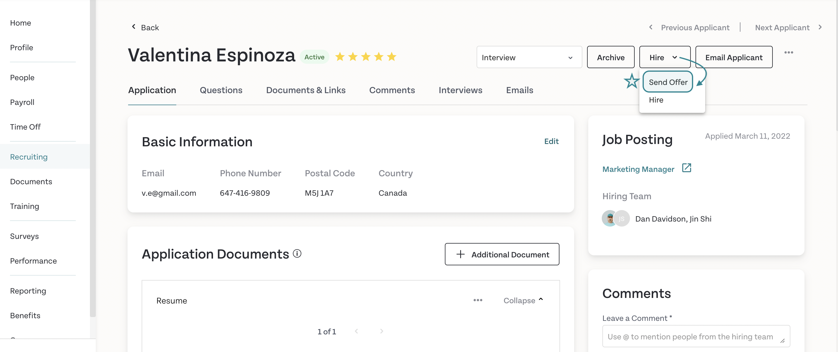 How to send an offer letter in Humi – Humi Help Centre